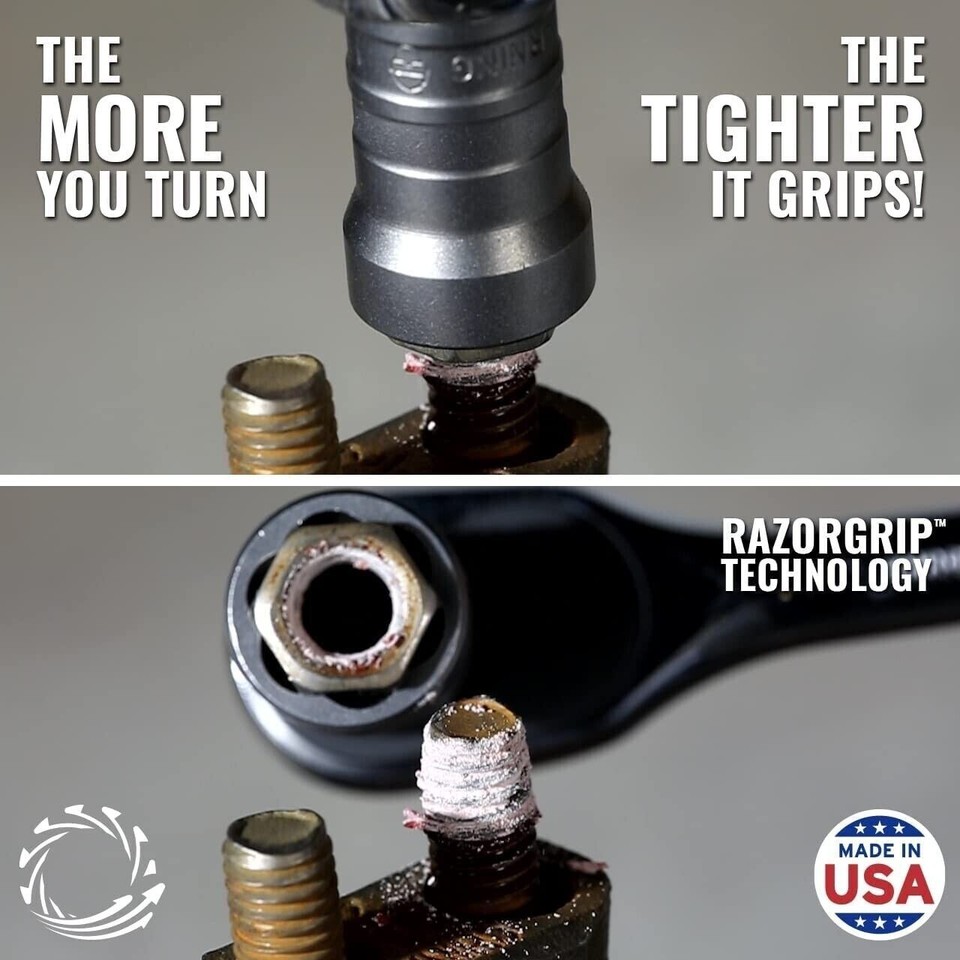 ROCKETSOCKET 13 Impact Grade Extraction Rocket Socket Set 3/8 Drive SAE ...