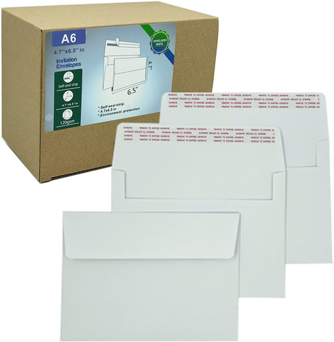 A6 Invitation Envelopes（120 PCS 4.7X6.5 In） - Windowless Design 120GSM ...