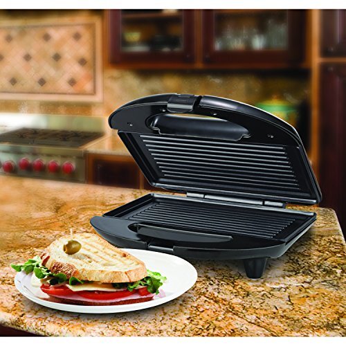 Brentwood Panini Press and Sandwich Maker Non-Stick, 9.75" x 9.75" x 3. ...