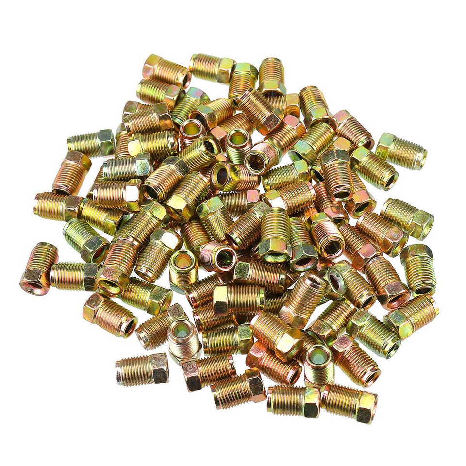 182pcs Brake Line Tube Fitting Nut Kit Female Male Inverted Flares on 3 ...
