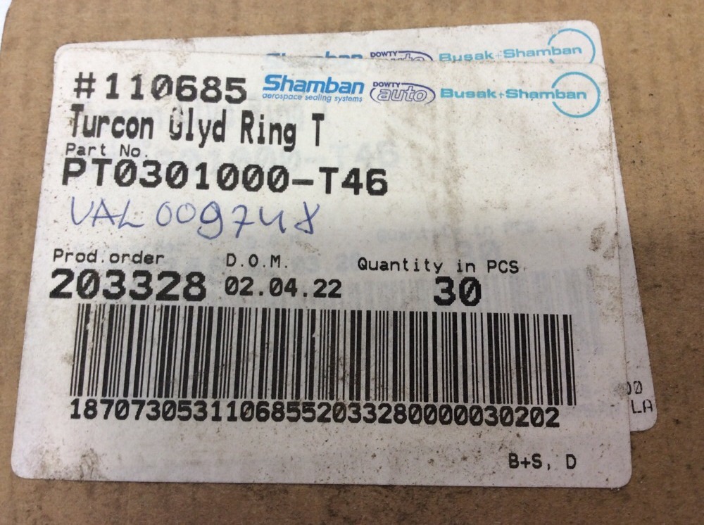 1 Lot Of 30 SHAMBAN Turcon Glyd Ring T Part # PT0301000-T46 | eBay