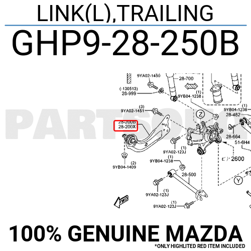 GHP928250B Genuine Mazda LINK(L),TRAILING GHP9-28-250B | eBay