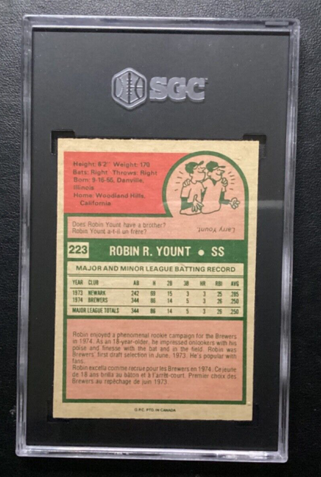 1975 O PEE CHEE ROBIN YOUNT #223 ROOKIE OPC RC HOF | eBay