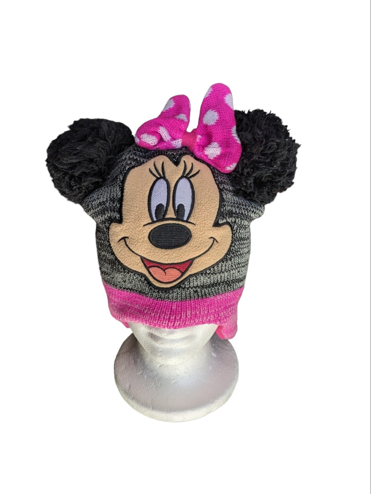 Disney Minnie Mouse Official Winter Beanie Hat with Ear Warmers & with ...