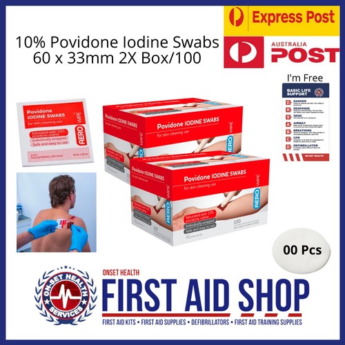 200 X ANTISEPTIC POVIDONE - IODINE 10% LARGER SWABS FOR INFECTION ...