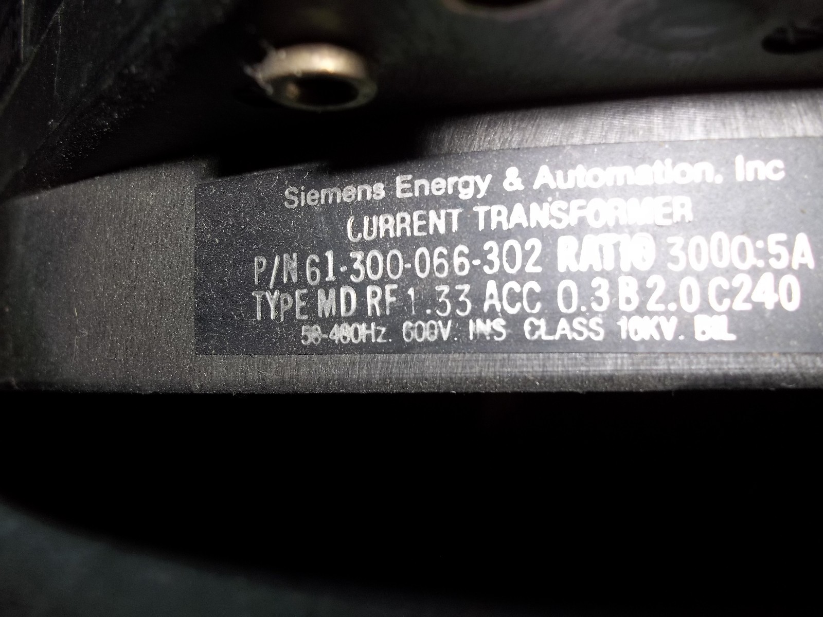 Siemens MD Current Transformer 3000 5a Cat# 61-300-066-302 for sale ...