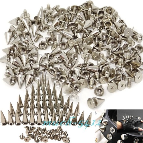 Bulks Punk Cone Metal Spikes Rivets Studs Screw for Clothing Jacket ...