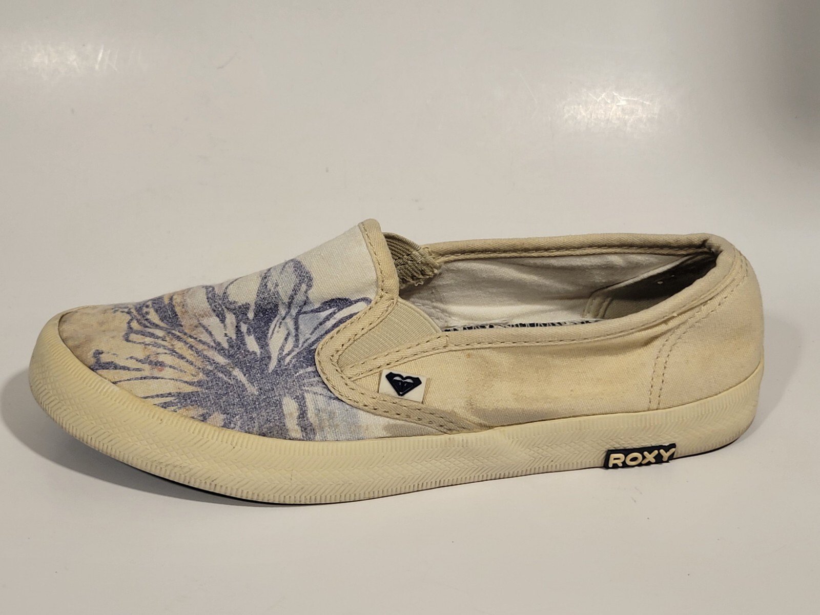 Roxy Women 6 M Slip On Comfort Casual Flat Shoe Loafer Beige Khaki ...