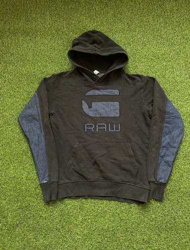 Vintage G Star Raw hoodie sun faded streetwear style big logo size M | eBay