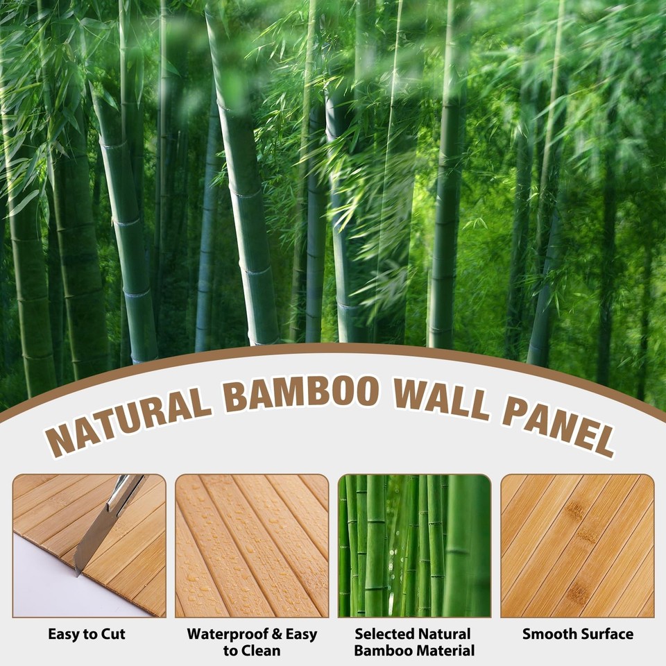Natural Bamboo Wall Panel for Interior Wall Decor, Pole Wrap ...