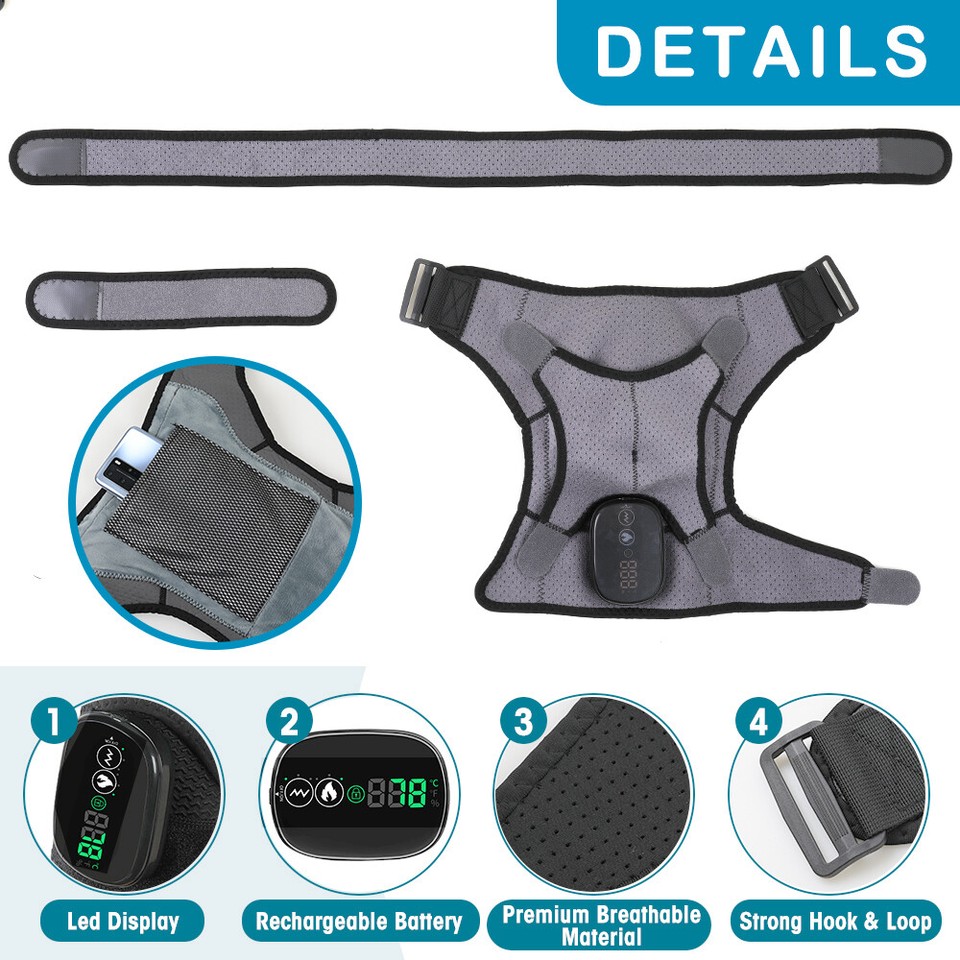 Electric Cordless Vibration Massage Heat Shoulder Brace Rotator Cuff ...