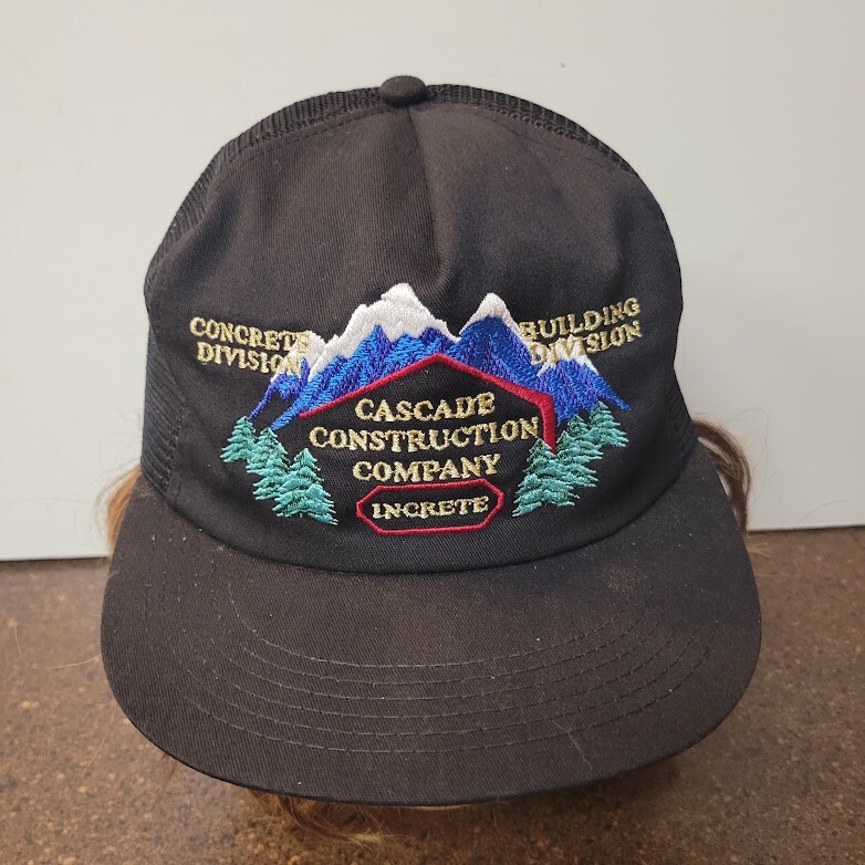 Vintage Cascade Construction Company Hat Cap Snap Back - Gem