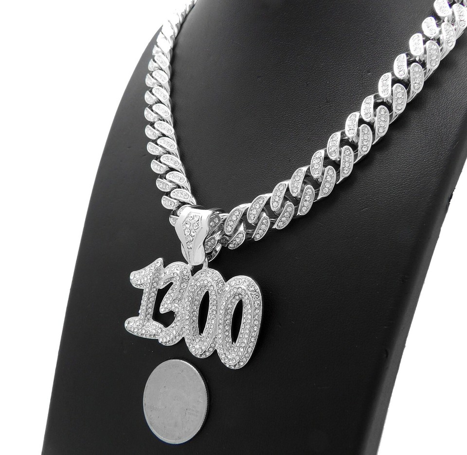 New Iced Polo-G 1300 Pendant 12mm Ice Bling Cuban Chain Hip Hop ...