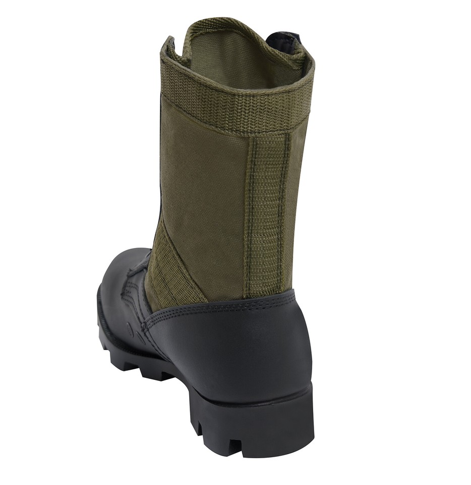GI Style Jungle Boot - Canvas & Nylon W/ Leather Toe & Heel - Black, OD ...