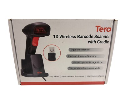 TERA 1D Wireless Barcode Scanner with Cradle Charging Base Handheld ...