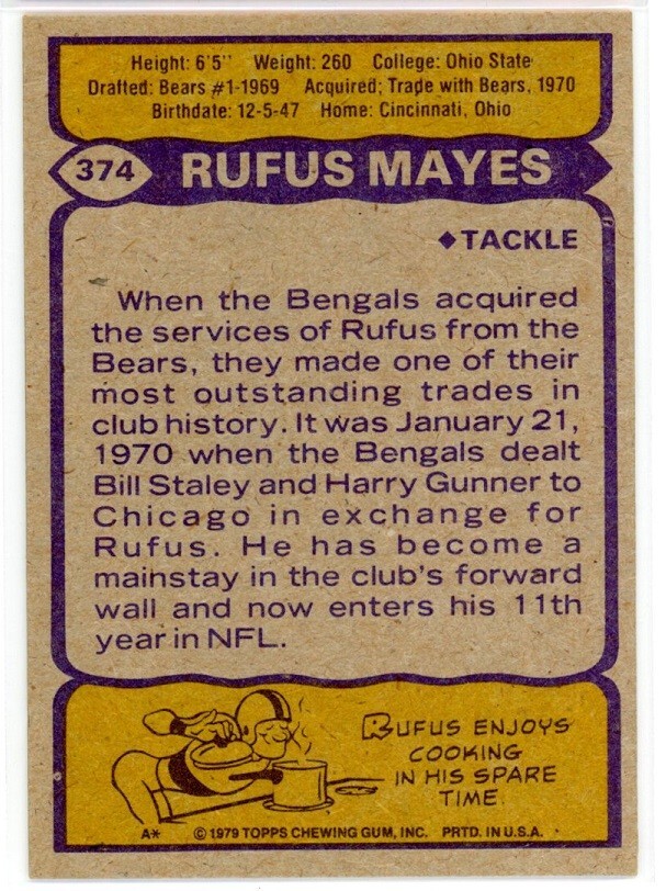1979 Topps Football Rufus Mayes #374 EXMT-NM | eBay