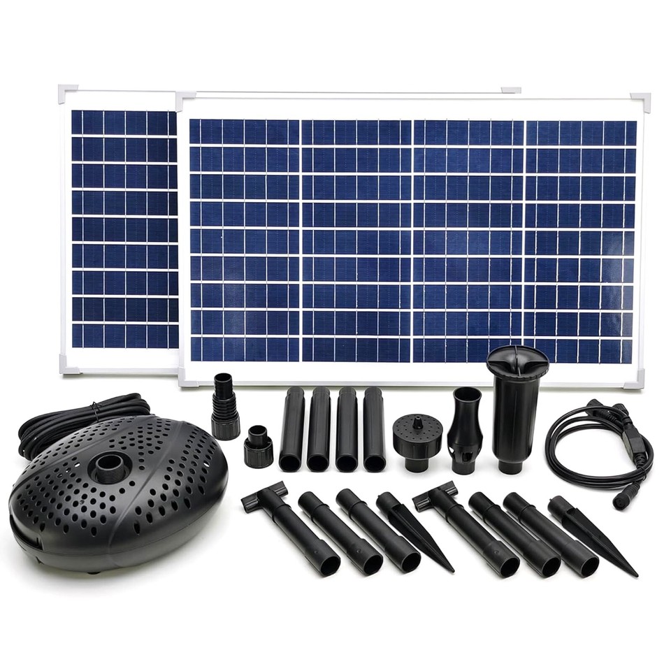Solar Pond Fountain Pump two models 70W and 100W Complete Kits | eBay