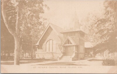 RPPC Mare Island California View St. Peter's Chapel early 1900s Solano ...