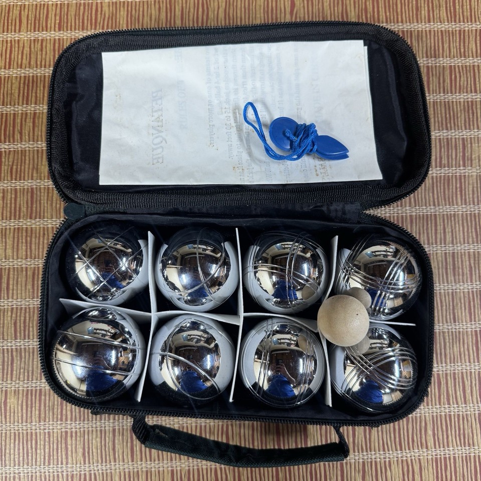 Vintage 8 ball 55mm Metal Boules / Petanque set - 8 Silver Balls | eBay