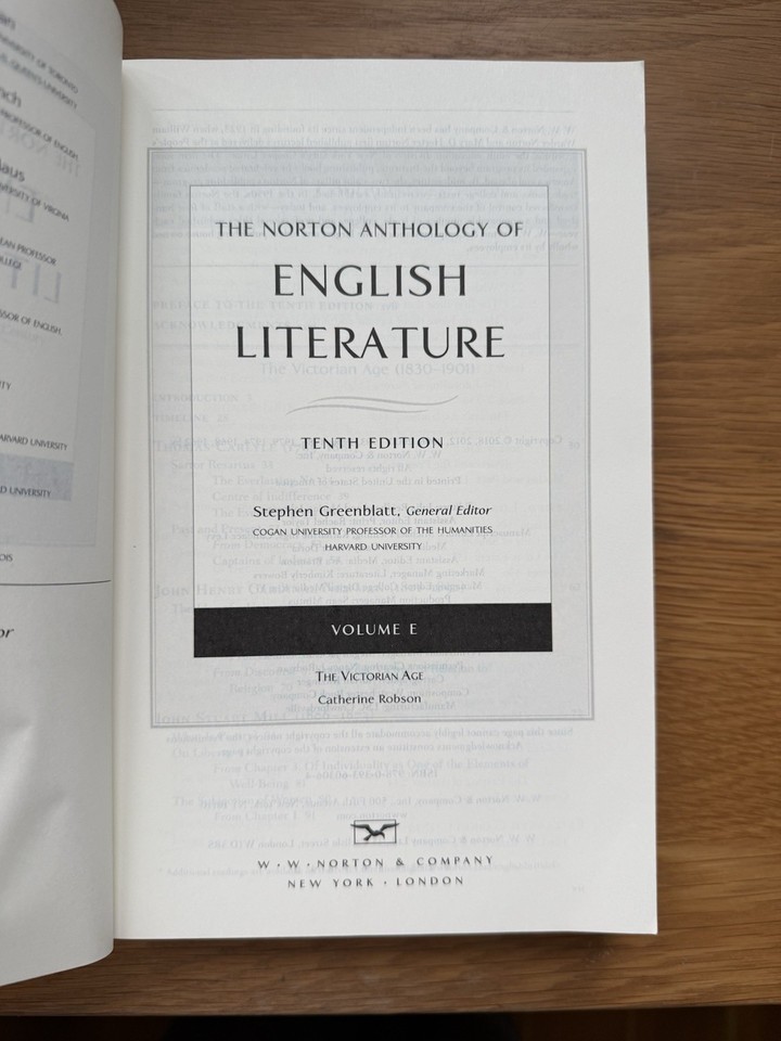 The Norton Anthology English Literature Books: Victorian + Sixteenth ...