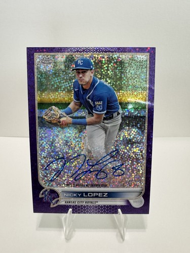 Nicky Lopez 2022 Topps Chrome On card Auto Purple Speckle Refractor ...