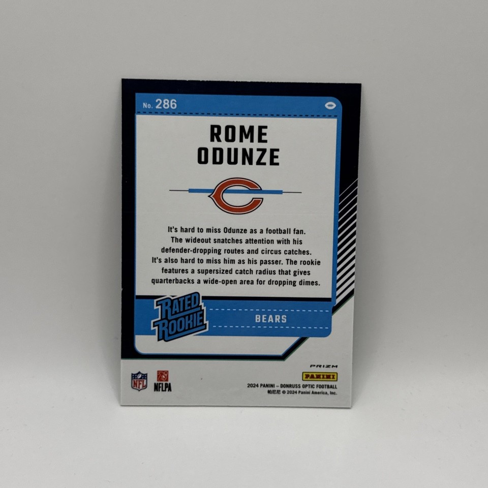 2024 Donruss Optic Green Velocity #286 Rome Odunze Rated Rookie (RC ...