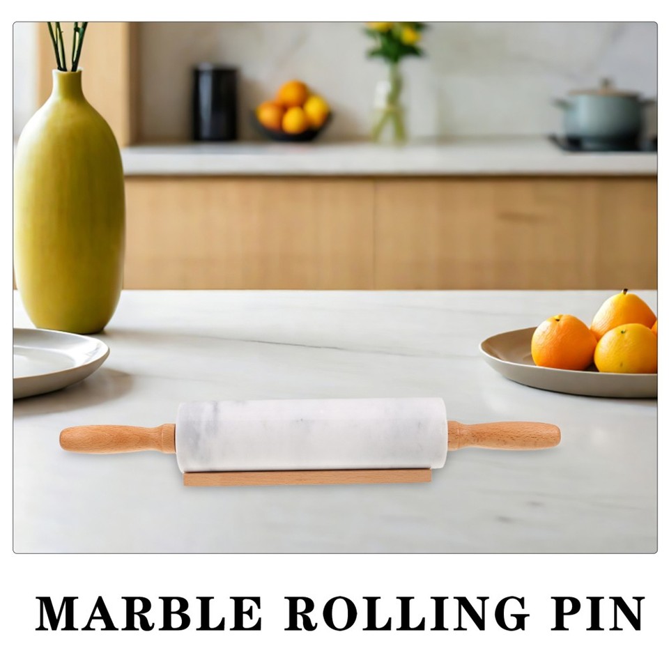3pcs Marble Rolling Pin: Marble Kitchen Dough Rolling Pin - Non-Stick ...