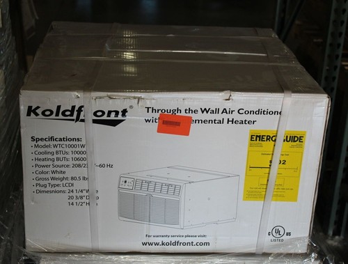 Koldfront 10,000 BTU Through The Wall Air Conditioner With Heat ...