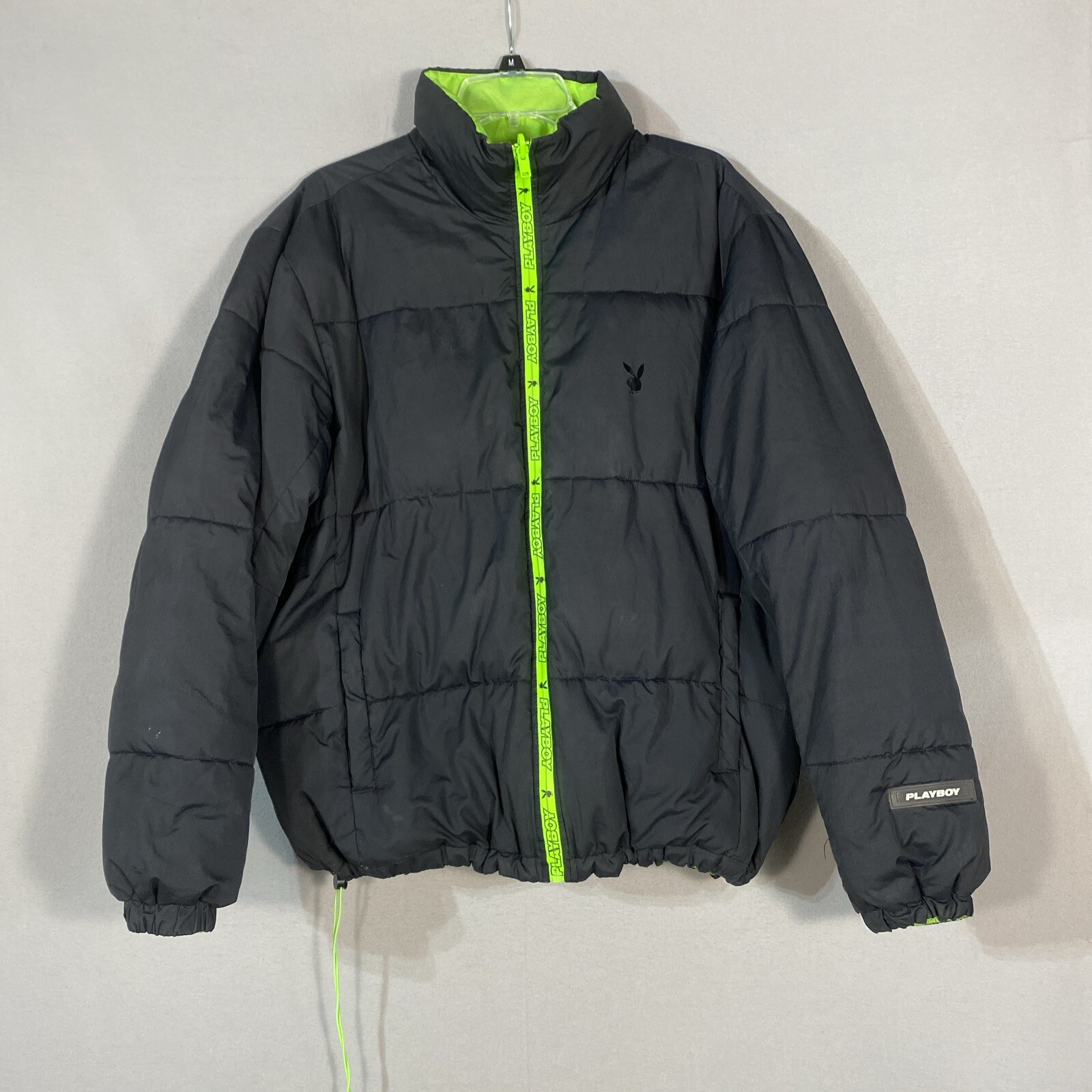 Playboy X Pacsun Reversible Black Neon Puffer Jacket … - Gem
