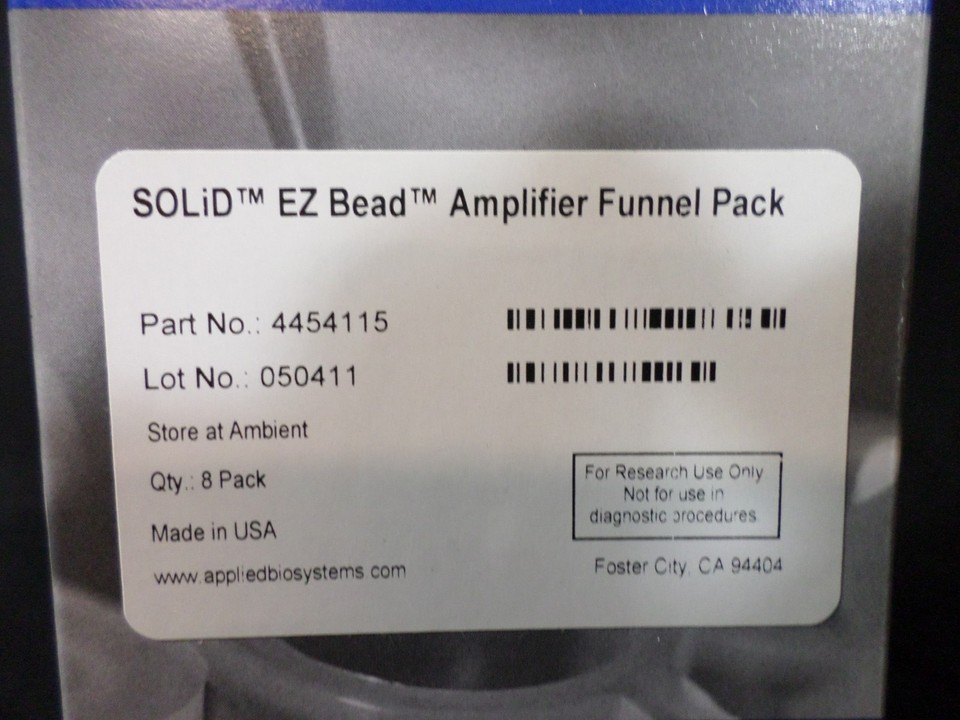 APPLIED BIOSYSTEMS SOLiD EZ Bead Amplifier Funnel Pack 4454115 (Box of ...