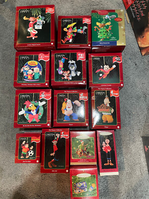 Lot of 14 Hallmark Classic Cartoons Keepsake Ornaments Chipmunks Popeye ...