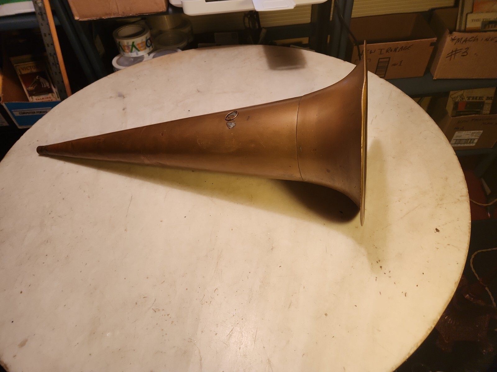 Antique EDISON Cylinder Phonograph Horn Very Early All Brass Small ...