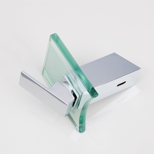 Bathroom Chrome Brass Glass Spout Waterfall Basin Faucet Vessel Sink ...