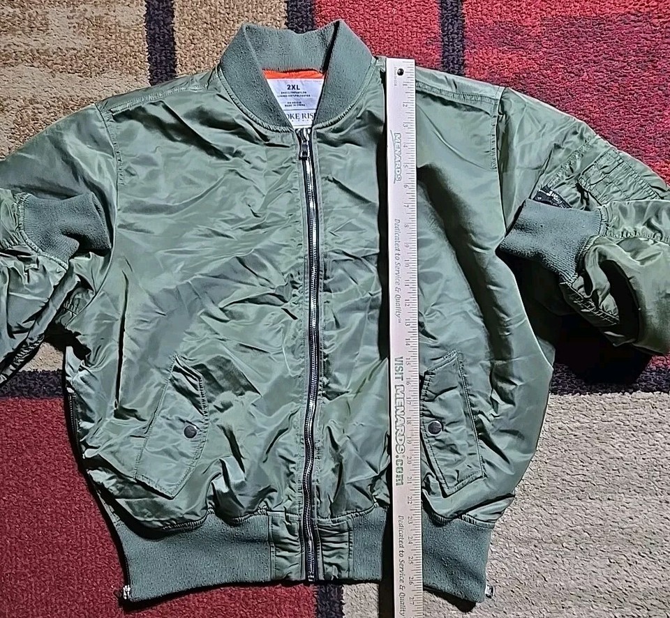 Smoke Rise Men’s Army Green Flight Jacket Full Zip Long Sleeve XXL | eBay