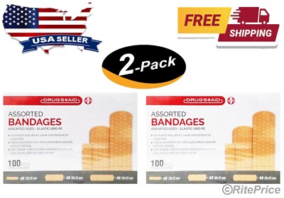 Elastic Grid Adhesive Flexible Band Aid Bandage Scrapes Assorted 200 ...