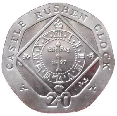 CASTLE RUSHEN CLOCK 20p Twenty Pence Piece - Very Rare & Collectable ...