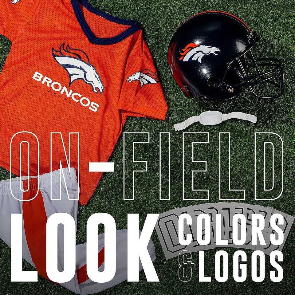 Denver Broncos Kids NFL 6pc Deluxe Football Uniform Set, Medium | eBay