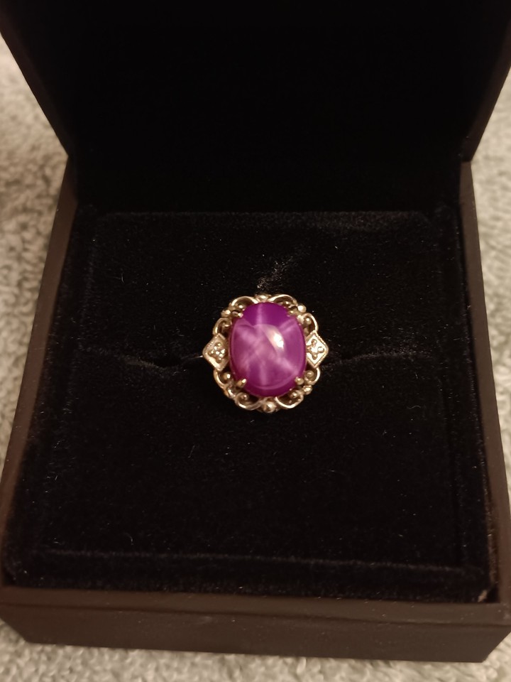 Rare Vintage Star Ruby Ring In Beautifully Filigreed 14kt White Gold ...