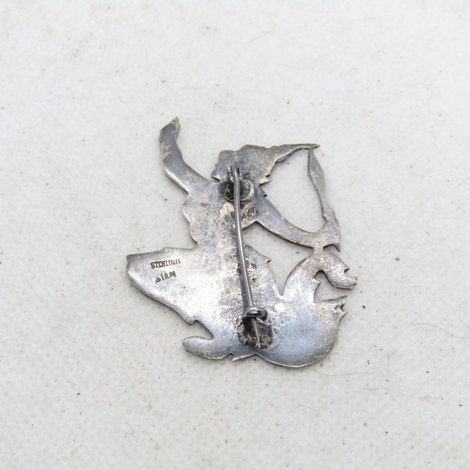 Beautiful Siam Sterling Silver 925 Goddess or Demon Brooch K3699 | eBay
