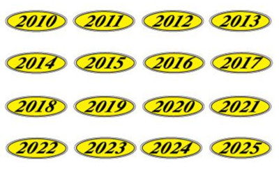 2010-2025 CAR DEALER OVAL MODEL YEAR STICKER LARGE WINDSHIELD STICKE ...