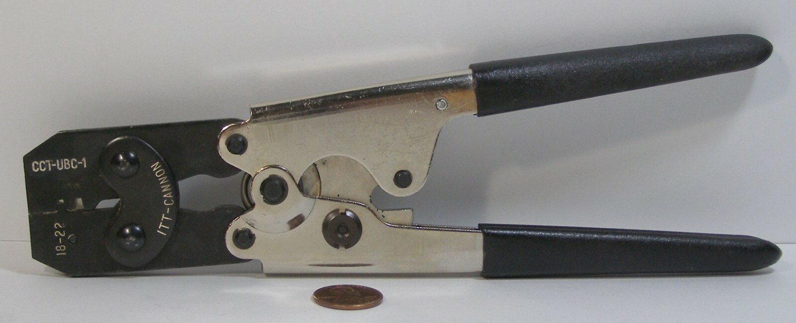 ITT-CANNON CRIMP TOOL CCT-UBC-1 18-22 BLACK/SILVER USED | eBay