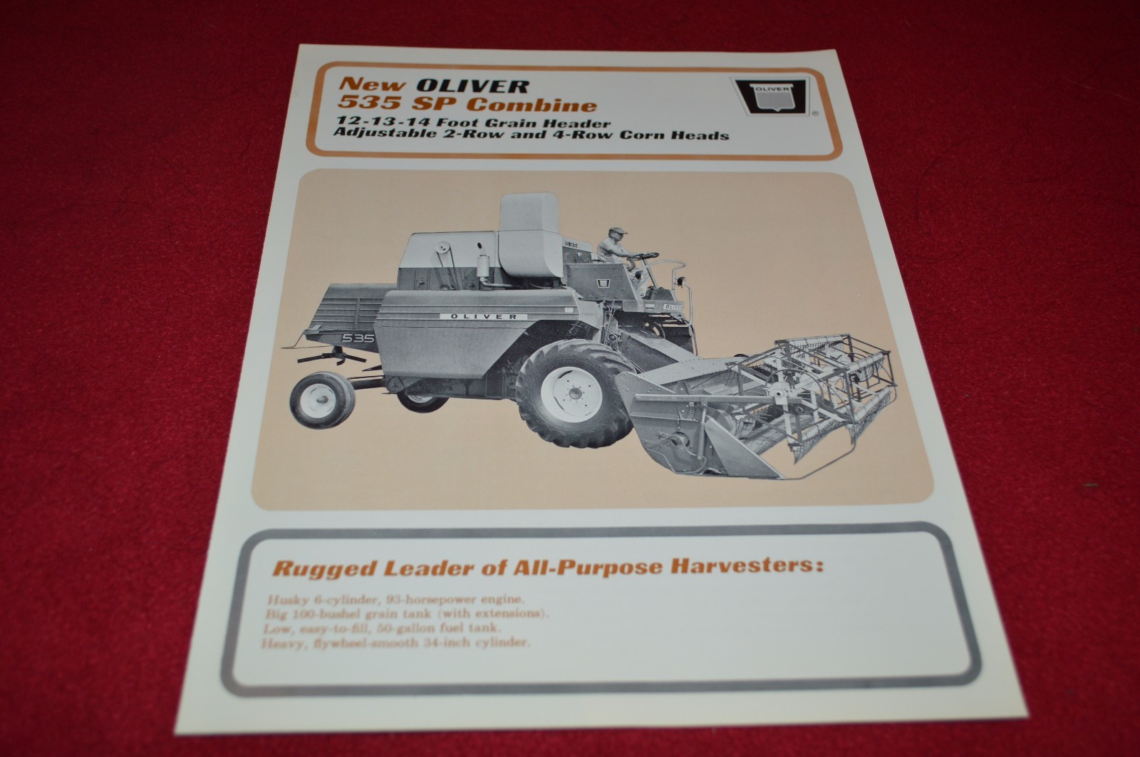 Oliver Tractor 535 Combine Dealer's Brochure PBPA | eBay
