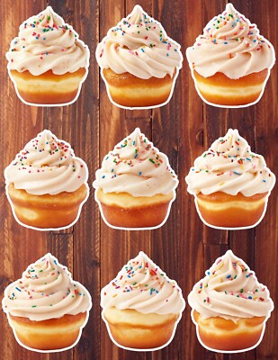 Vanilla Cupcake Die Cut Vinyl Stickers Set Scrapbooking Laptop ...