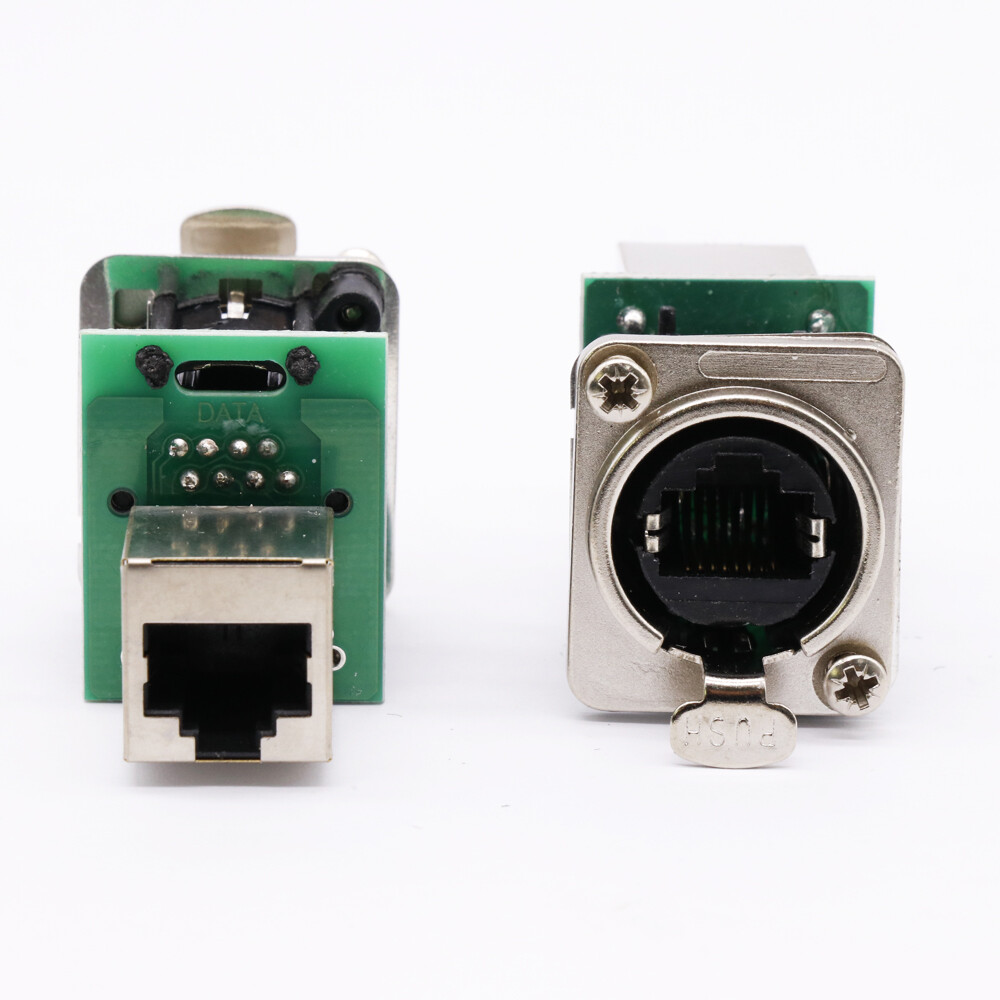 8x CAT5/6 RJ45 Feed-through Ethercon Chassis Panel Mount RJ45 Connector ...