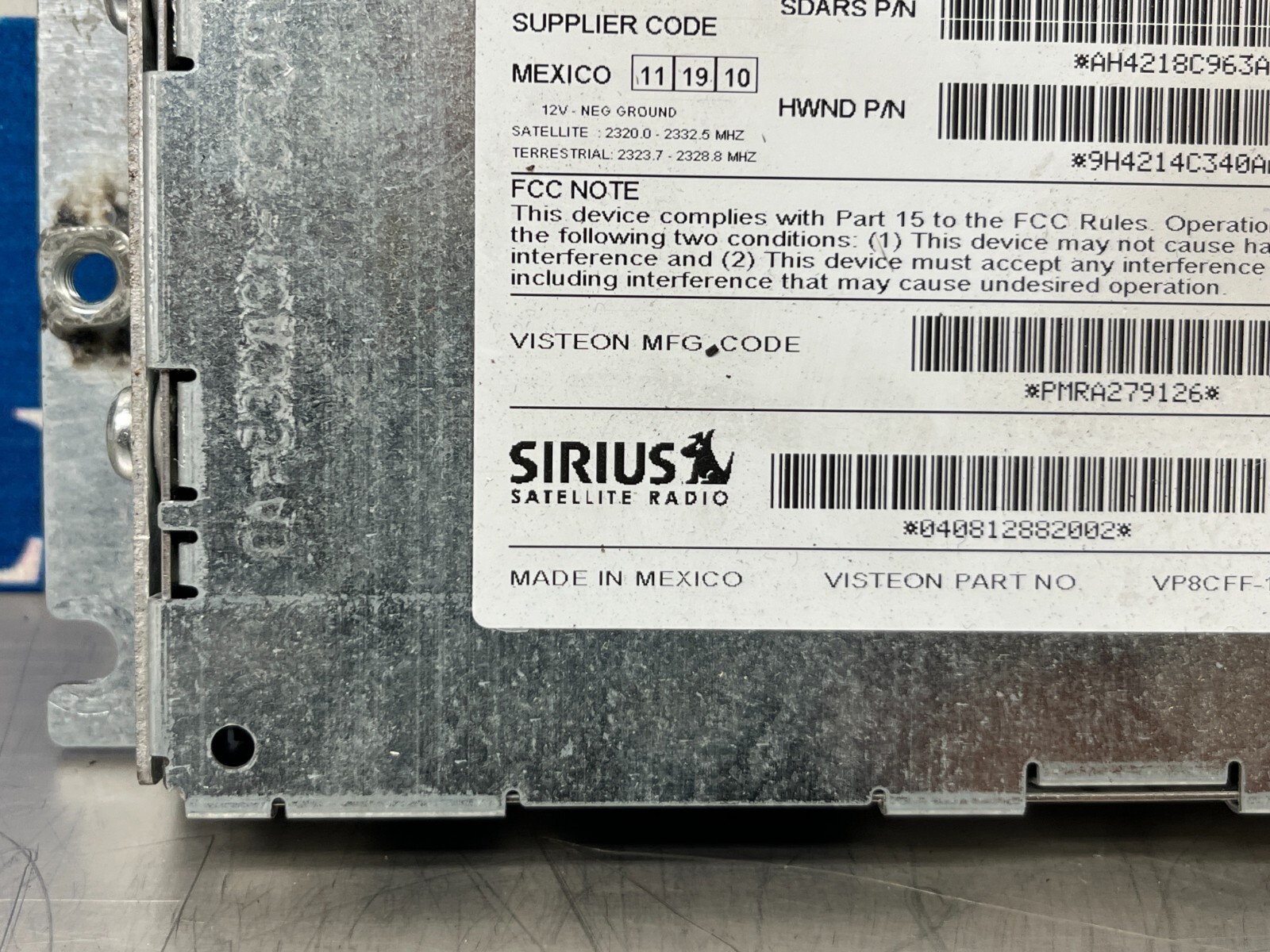 2011 Range Rover Sport Sirius Satellite Radio Module - AH42-18C963-AA ...