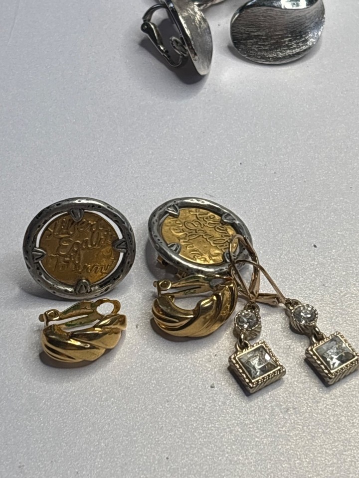 Vintage Designer Earrings Lot - Trifari Napier Liz Claiborne Nina Ricci ...