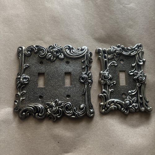 Vintage 1967 American Tack Metal Light Switch Cover Plates Roses Double ...