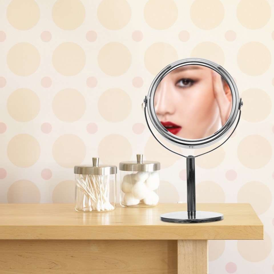 Rotating Double Sided Magnifying Makeup Mirror Tabletop Round with ...
