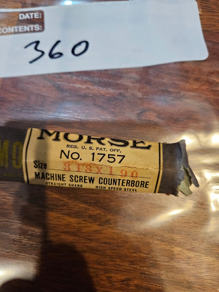 1757 MORSE 318 x 190 Straight Shank Machine Screw Counterbore HSS | eBay