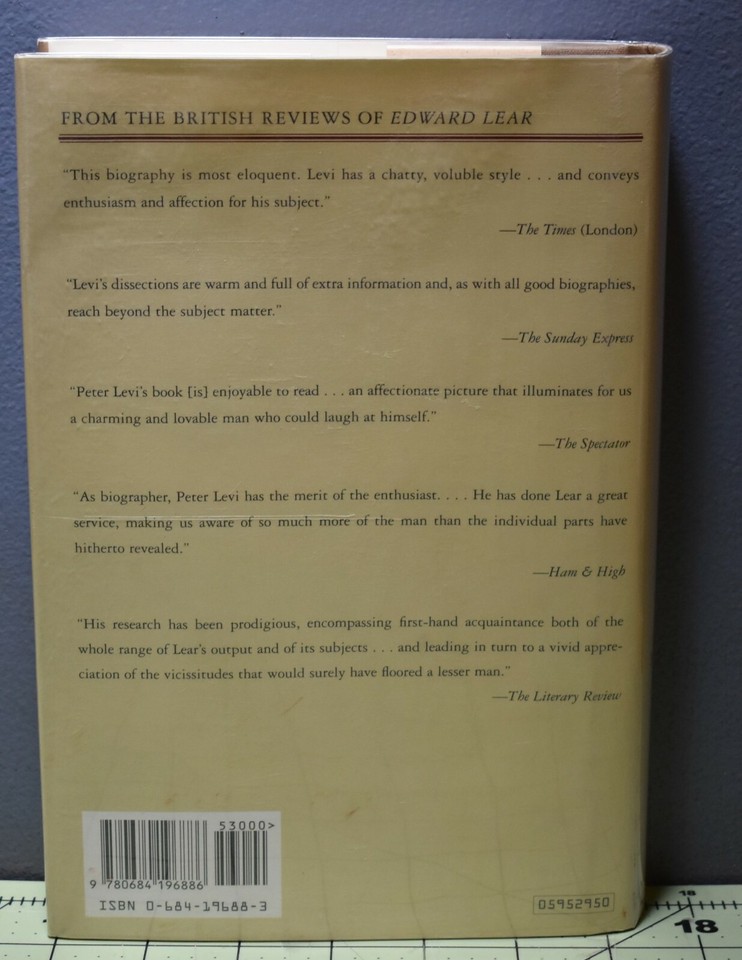 Edward Lear: A Biography Peter Levi Scribner 1995 1st Edition VG | eBay